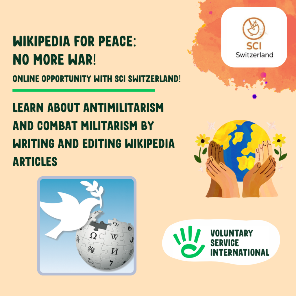 Wikipedia for Peace! Online Project with SCI Switzerland | VSI ...